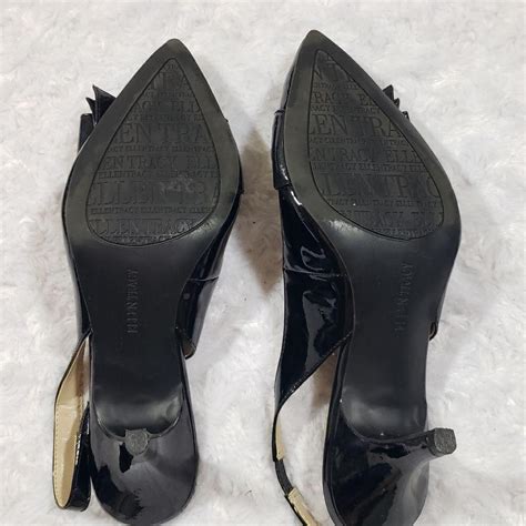 75 Ellen Tracy Hillard Black Bow Sling Back Heels Depop