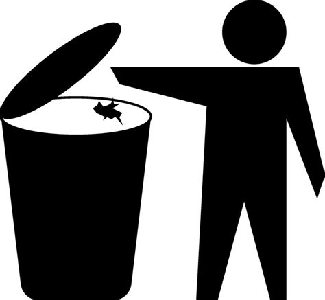 Man Throwing Garbage In Dustbin Icon Vector Art At Vecteezy