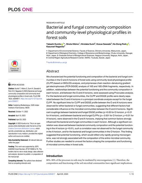 Pdf Bacterial And Fungal Community Composition And Community Level