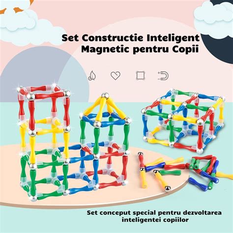 Set De Constructie Inteligent Pentru Copii Magnetic 48 Piese Emag Ro