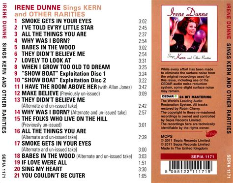 Sings Kern And Other Rarities Irene Dunne Moviemars