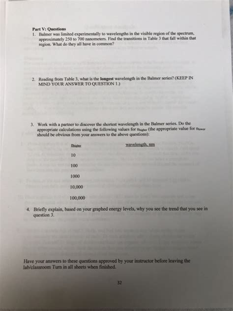 Solved Part I Calculation Of Energy Levels The Allowed Chegg