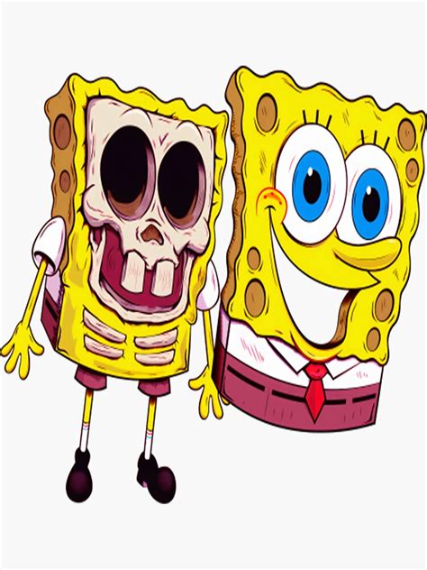 Spongebob Squarepants Skeleton Sticker By Omegae Redbubble