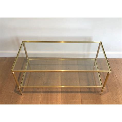Brass Rectangular Coffee Table In The Style Of Maison Jansen Circa