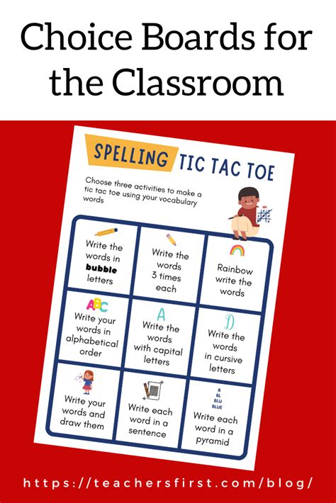 Choice Boards For The Classroom Teachersfirst Blog