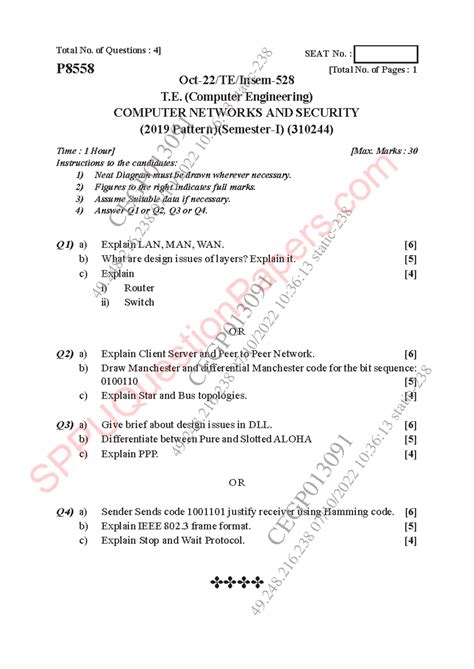 Be Computer Engineering Semester 5 2022 October Computer Network And