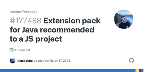 Extension Pack For Java Recommended To A Js Project · Issue 177488
