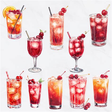 Shirley Temple Png Watercolor Drink Menu Clipart Cocktail Clipart