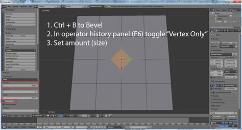 modeling how to convert a single vertex into a plane within a mesh