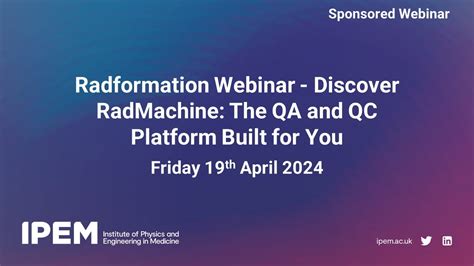 Radformation Webinar Discover RadMachine The QA And QC Platform Built For You YouTube