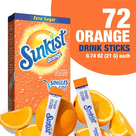 Sunkist Singles To Go Drink Sticks Orange Shop Mixes And Flavor