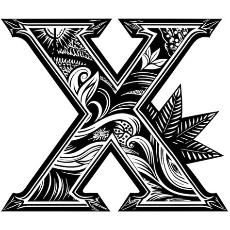 Ornamental Letter X With Decorative Background In Elegant Design