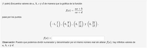 Solved Find Values Of Abc And D Such That The Graph Of