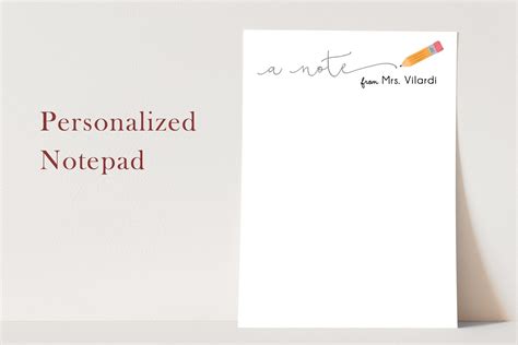 Personalized Teacher Notepad Teacher Notepad Teacher Note Etsy