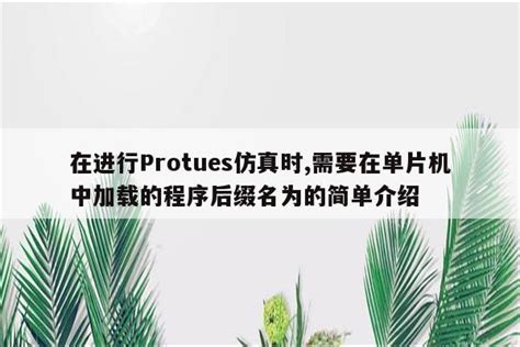 在进行protues仿真时需要在单片机中加载的程序后缀名为的简单介绍 Proteus相关 Proteus8软件proteus软件