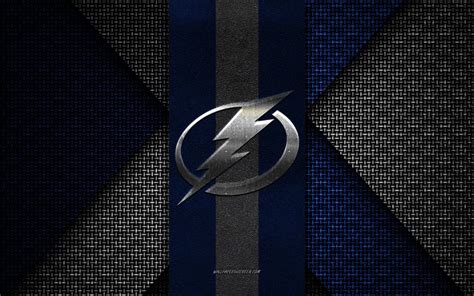 다운로드 탬파베이 라이트닝 Nhl 파란색 흰색 니트 질감 탬파베이 라이트닝 로고 미국 하키 클럽 탬파베이 라이트닝 엠블럼 하키 탬파 미국 바탕 화면 무료