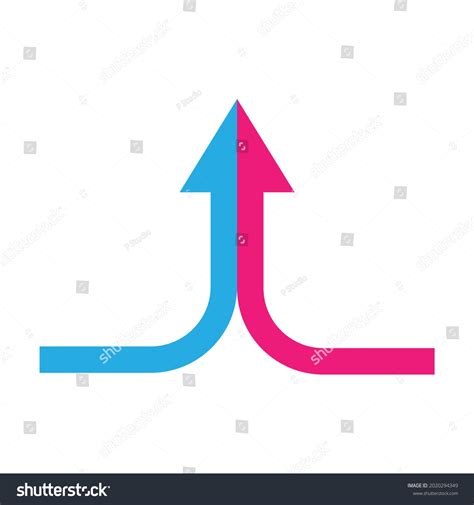 Two Arrows Merging Icon Vector Collaboration Stock Vector Royalty Free