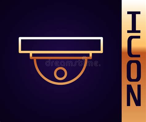 Gold Line Motion Sensor Icon Isolated On Black Background Stock Vector Illustration Of