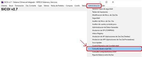 sicoi consultas desde script sql sicoi