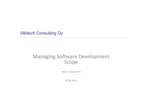 Managing Software Development Scope Ppt