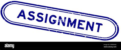 Grunge Blue Assignment Word Rubber Seal Stamp On White Background Stock