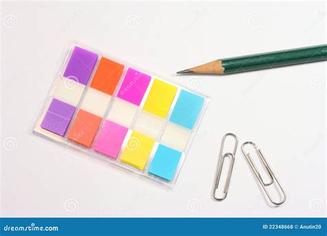 Post It Small Index Pencil And Clip Stock Photo Image Of Clip Communication 22348668