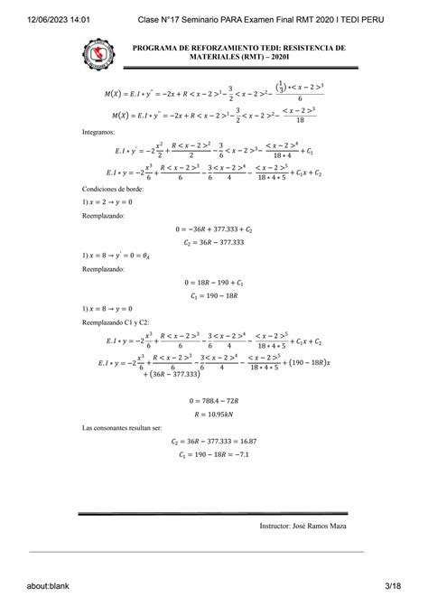 SOLUTION: Clase n 17 seminario para examen final rmt 2020 i tedi peru - Studypool