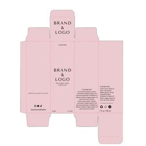 Editable Canva Rectangular Box Template Cosmetic Custom Product Box Package Design Template