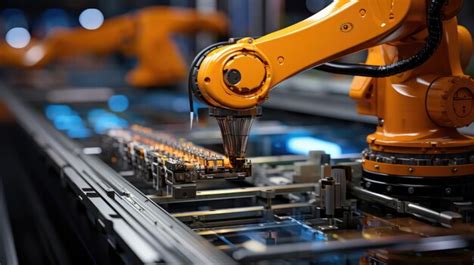 Premium Ai Image Automation Robot Arm Machine In Modern Intelligent Factory Industry