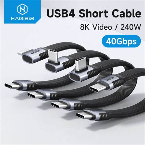 Hagibis Usb4 Data Cable 40gbps Usb C To Type C Short Cable Portable