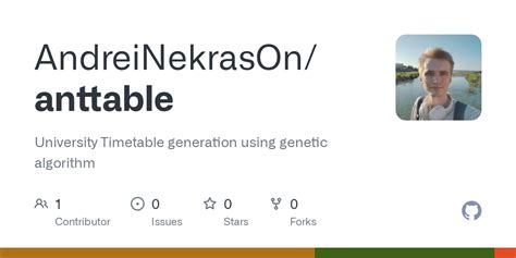 Github Andreinekrasonanttable University Timetable Generation Using