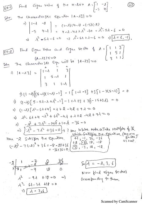 SOLUTION Eigen Values And Eigen Vectors Studypool