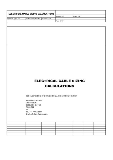 Pdf Cable Sizing Calculation And Selection