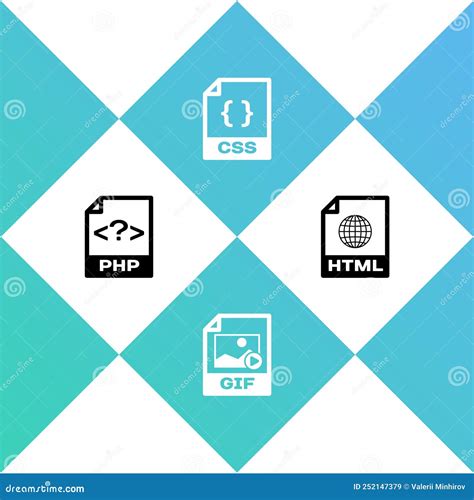 设置php文件文档 Css和html图标 矢量 库存例证 插画 包括有 徽标 任命的 252147379