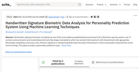 Handwritten Signature Biometric Data Analysis For Personality Prediction System Using Machine Handwritten Signature Biometric Data Analysis For Personality Prediction System Using Machine