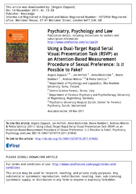 Pdf Using A Dual Target Rapid Serial Visual Presentation Task Rsvp As An Attention Based