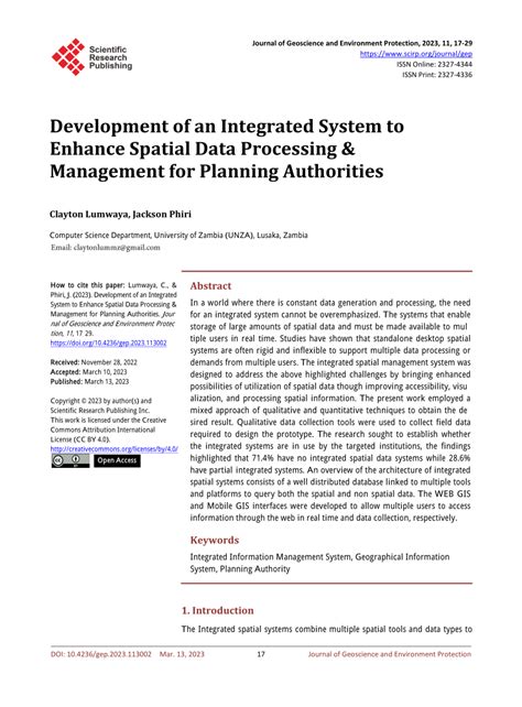 Pdf Development Of An Integrated System To Enhance Spatial Data Processing And Management For