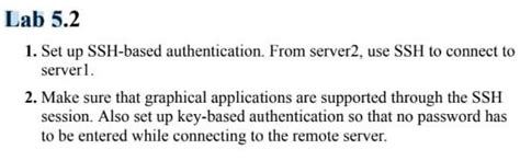 Solved Set Up SSH Based Authentication From Server Use Chegg