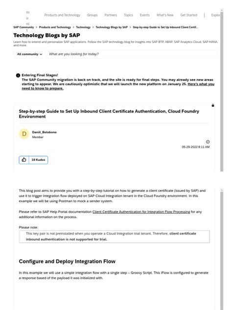Step By Step Guide To Set Up Inbound Client Certif Sap Community Pdf Authentication