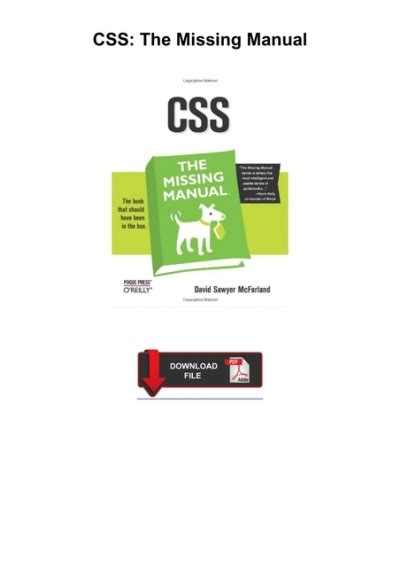 PDF READ CSS The Missing Manual