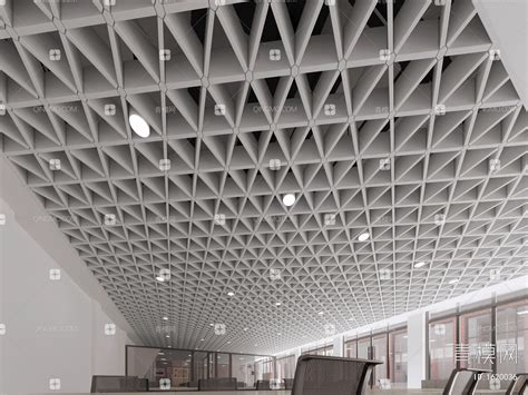 【格栅吊顶 方通吊顶3d模型】 现代vr有灯光有贴图max2016格栅吊顶 方通吊顶3d模型下载 Id1620036 免费3dmax模型库