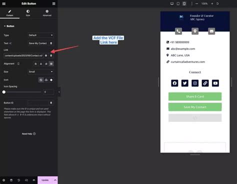 How To Create A Free Vcard In Elementor No Plugins Required