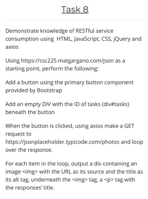 Solved Task 8 Demonstrate Knowledge Of Restful Service