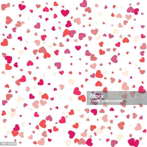 심장 색종이 함께 화려한 배경입니다 발렌타인 데이 인사말 카드 또는 결혼식 초대 배경 파티 디자인 평면 스타일 벡터 일러스트 레이 션 만화 0명에 대한 스톡 벡터 아트 및