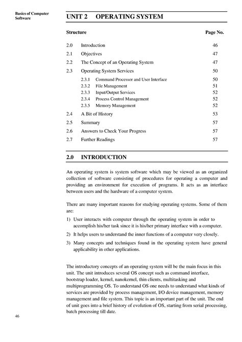 Unit 7 Operating System Basics Of Computer Software Unit 2 Operating