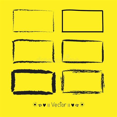 Vector Set Hand Drawn Rectangle Felt Tip Pen Objects Text Box And Frames Illustration EPS