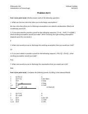 Formal Logic Problem Set Solutions Course Hero