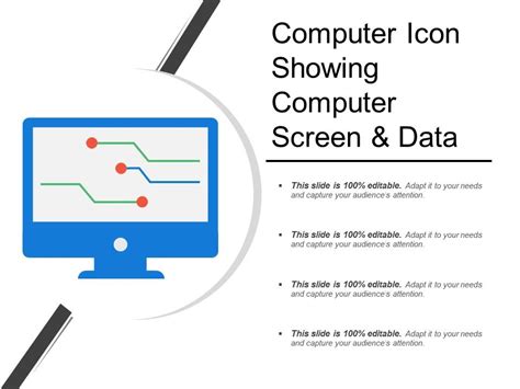 Computer Icon Showing Computer Screen And Data Templates Powerpoint