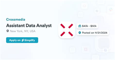 Assistant Data Analyst Crossmedia Simplify Jobs