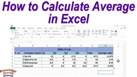 How To Calculate Average In Excel YouTube